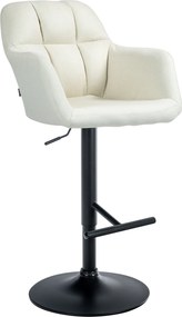 Barová židle Natoma látka černá konstrukce – krémová
