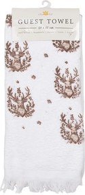 Bílý kuchyňský froté ručník s jeleny Gentle Wilderness - 40*66 cm