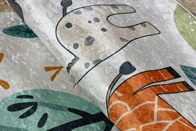 Dětský koberec protiskluzový BAMBINO 61570 krémový / zelený kruh
