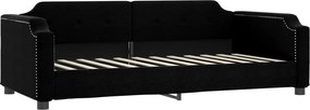 Válenda s přistýlkou a zásuvkami černá 80 x 200 cm textil 3197667