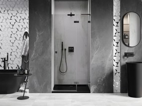 Mexen Lunar L sprchové dveře výklopné pravé 105 cm, transparentní, kartáčovaný gun gray - 834L-105-000-66-00-P
