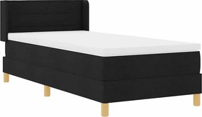 Postel s boxspringem s matrací s čelo Černý 200 x 90 cm textil 3341211