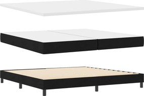 Postel s boxspringem s čelo Černý 200 x 200 cm textil 3338715