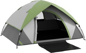 Outsunny Stan pro 2 Osoby - Lehký, Stabilní, Voděodolný Rodinný Stan s Dveřmi a Okno, Balicí Taška, Háček, Stan pro Kempování s Vodním Sloupem 3000mm…