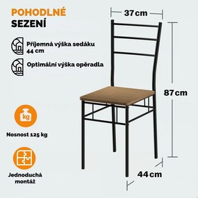 Jídelní souprava LEO, 5-dílná, černá/hnědá Casaria