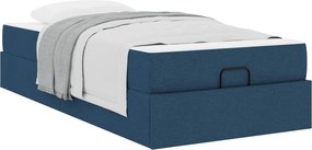Rám postele s matrací 2 ks Modrá textil 3399458
