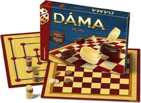 BONAPARTE DŘEVO Hra Dáma + Mlýn 2v1 *SPOLEČENSKÉ HRY* bn07697