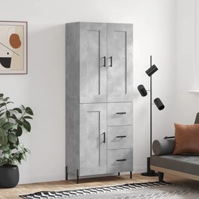 Skříň highboard betonově šedá 69,5x34x180 cm kompozitní dřevo