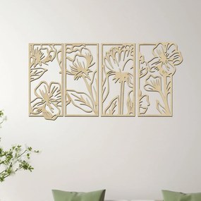dřevo života 4 dílný obraz květin - FLORIST Zvolte barvu dekoru: Javor, Rozměry šxv (cm): 118x60