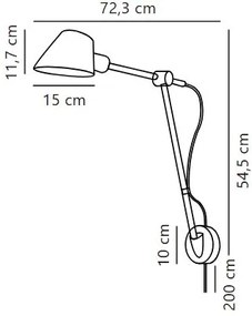 Nordlux 2020455003 Stay, černá flexibilní nástěnná lampa 1xE27 s vypínačem, výška 55cm
