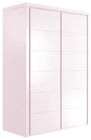 BAMI Dvoudveřová šatní skříň s policemi a šatními tyčemi SIMONE růžová
