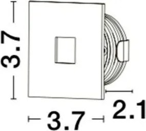 NV 9045514 Venkovní zapuštěné svítidlo do zdi PASSAGGIO bílý hliník LED 1W 3000K 3V IP54 délka kabelu 1.80m použijte driver 9020170 - NOVA LUCE
