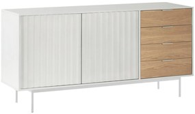Bílá dřevěná komoda Teulat Sierra 159.2 x 47 cm
