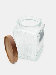 Sinsay - Skleněná dóza na potraviny s dřevěným víkem - clear