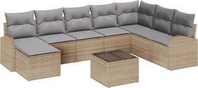 Set pohovek 9 ks Beige a světle šedá polyratan 3354839