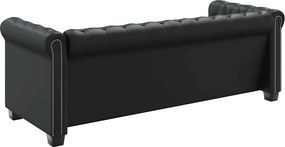 Chesterfield 3místná sedačka umělá kůže černá 242370