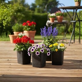 Sada 3 ks květináčů Cubi 16x16/19x19/25x25 cm černý beton
