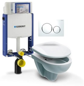 Geberit - Set Kombifix (modul, Sigma 20 bílá/chrom, Nova Pro klozet + sedátko) A4G