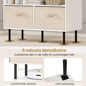 Costway 6-Cube knihovna s 3 odnímatelnými skládacími látkovými zásuvkami 3-Tier
