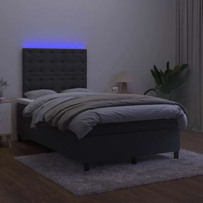 Box spring postel s matrací a LED černá 120 x 190 cm samet 3270337