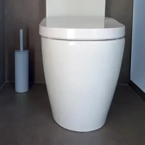 Spirella AKIRA WC štětka matná mlhově modrá / ocel
