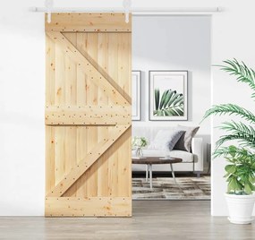vidaXL Posuvné dveře s kováním 90 x 210 cm masivní borové dřevo [3203214]