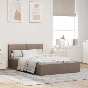 Rám postele s úložným prostorem taupe textil 120 x 200 cm 285596