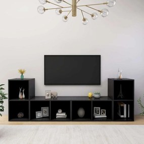 vidaXL TV skříňky 4 ks 72 x 35 x 36,5 cm dřevotříska [3079976] Barva: bílá s vysokým leskem