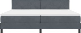 Postel s boxspringem s čelo Tmavě šedá 200 x 200 cm samet 3339261