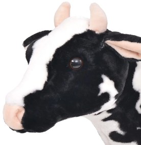 vidaXL Stojící plyšová hračka kráva černá a bílá XXL