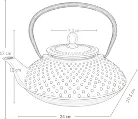 Litinová čajová konvice s filtrem MIKA, 1250 ml, zelená