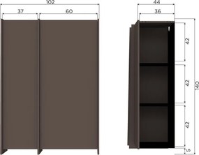 Tmavě hnědá skříňka v dekoru jasanu 102x140x44 cm Brock – WOOOD