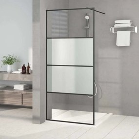 vidaXL Sprchová zástěna walk-in 90x195 cm napůl mléčné ESG sklo [152126] Barva: Černá