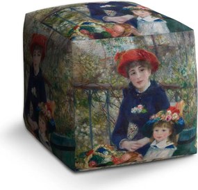 Sablio Taburet Cube Dvě sestry (Na Terase) - Pierre-Auguste Renoir - 60x60x60 cm
