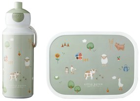 Světle zelené plastové dětské svačinové boxy v sadě 2 ks Little Farm by Little Dutch – Mepal