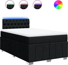 Box spring postel s matrací černá 120x200 cm textil 3289344