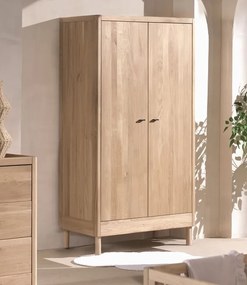 2-dveřová šatní skříň z dubového masivu Forrest 100cm