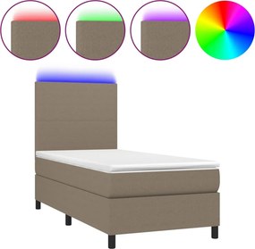 Box spring postel s matrací a LED taupe 90x190 cm textil 3134681