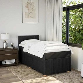 Box spring postel s matrací černá 90x190 cm textil 3289613