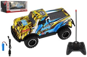 Auto RC Pick-up terénní 27MHz plast 17cm dobíjecí pack+baterie v krabici 26x11x13cm