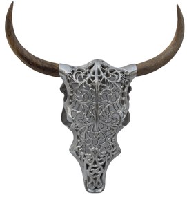 Nástěnná hliníková dekorace Bull, 57 cm