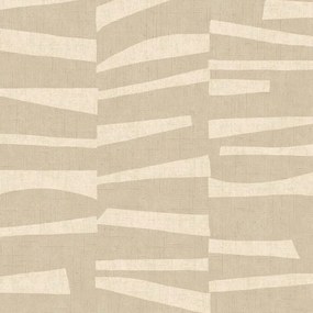 Béžová vliesová tapeta s geometrickým retro vzorem 318020 Twist Eijffinger