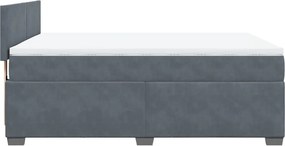 Box spring postel s matrací tmavě šedá 140x200 cm samet 3288625