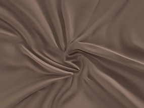 Saténové prostěradlo LUXURY COLLECTION 100x200cm tm hnědé / čokoládové - výšku matrace do 15cm