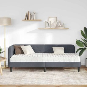 Rohový rám postele Tmavě šedá 80 x 200 cm samet 3394135