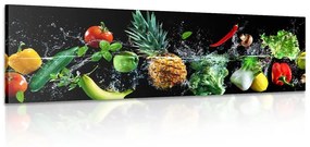 Obraz organické ovoce a zelenina - 135x45 cm