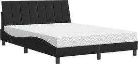 Postel s matrací Hanko černá 140 x 190 cm samet 3208594
