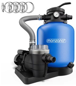 Monzana Písková filtrace k bazénu AQUA s předfiltrem, 13 200 l/h, modrá
