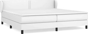 Box spring postel s matrací bílá 200x200 cm umělá kůže 3127272