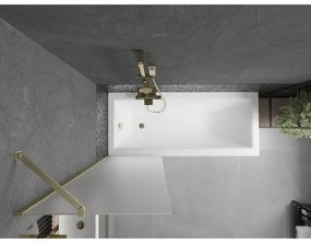 Mexen Next, 1-křídlová vanová zástěna 60 x 150 cm, 6mm sklo námraza, zlatá matná, 895-060-000-00-30-55
